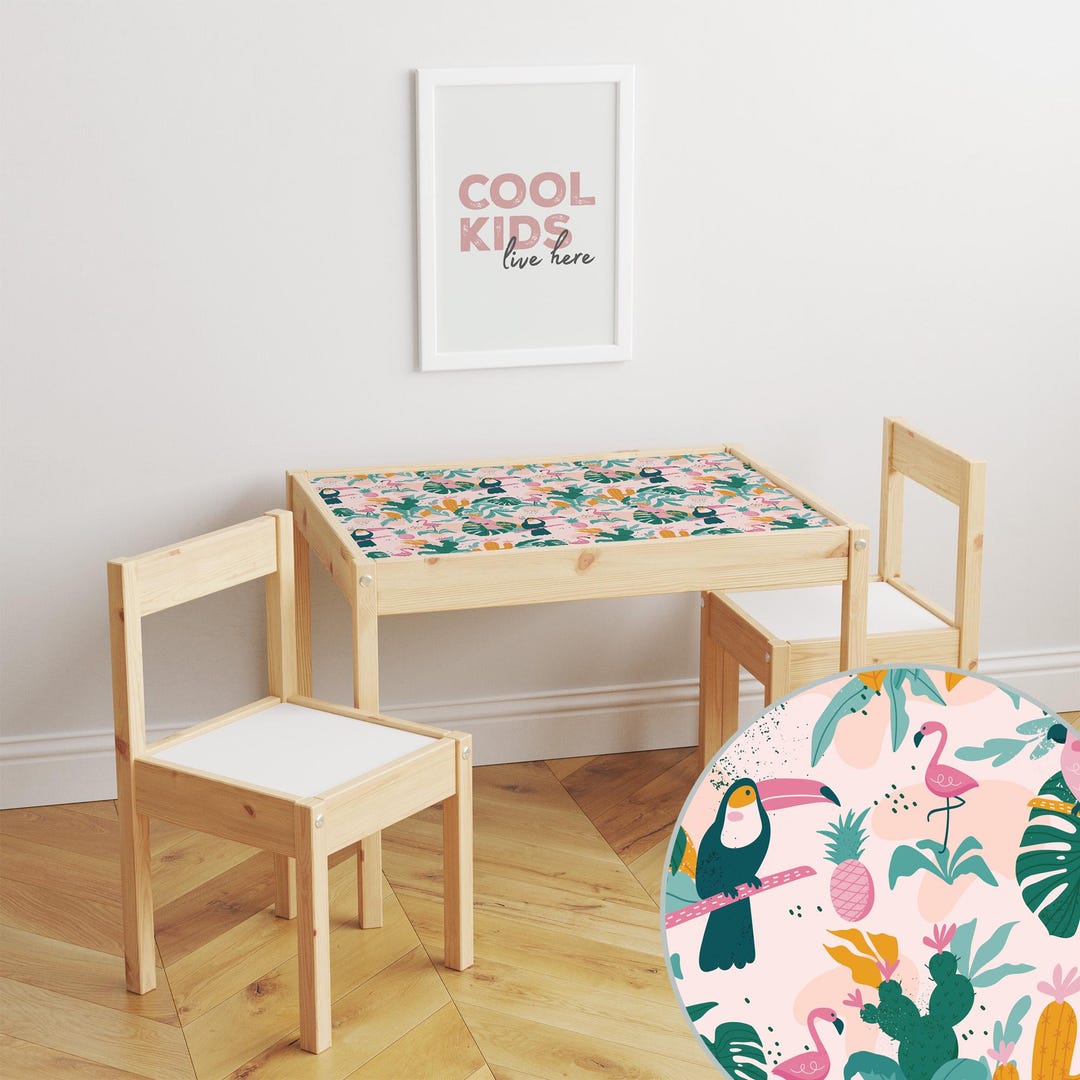 Tropical Latt Table Sticker, IKEA Furniture Hack, Toddler Table Decal ...