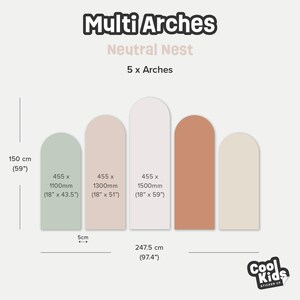 Neutral Multi Arches Decal, Big Wall Stickers, Nursery Accent Wall ...