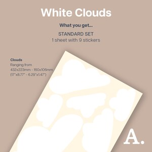 White Cloud Stickers Cloud Themed Baby Shower Neutral Nursery Ceiling ...