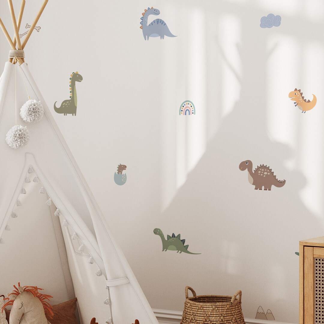 Dinosaur Wall Decal, Children Wall Decal, Dino Nursery Decor, Kids Room ...