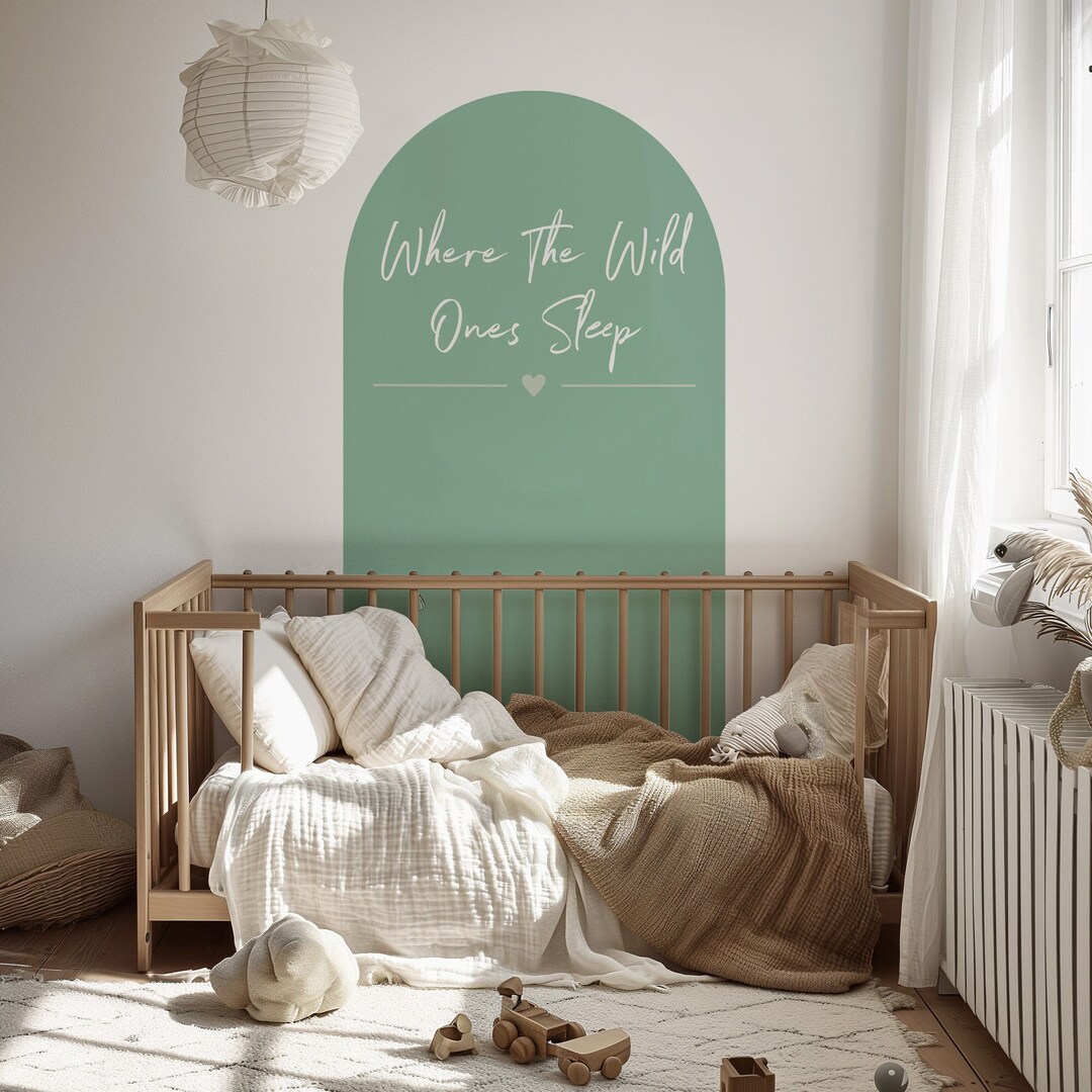 Where the Wild Ones Sleep Arch Decal, Green Bedroom Wall Decal ...