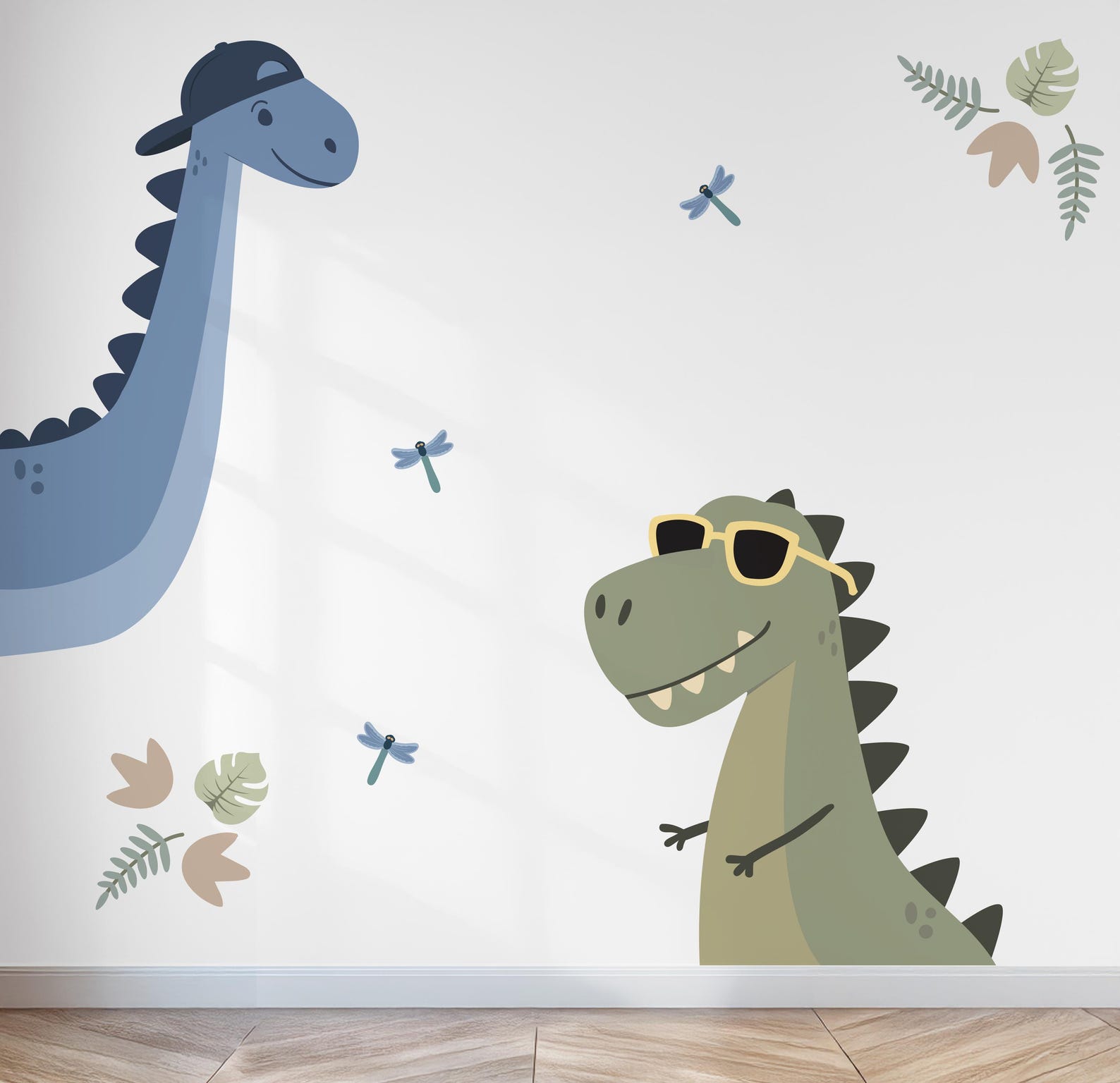 Dino Dudes Wall Decal Set ~ Cute Dinosaur Wall Stickers for Nursery or ...