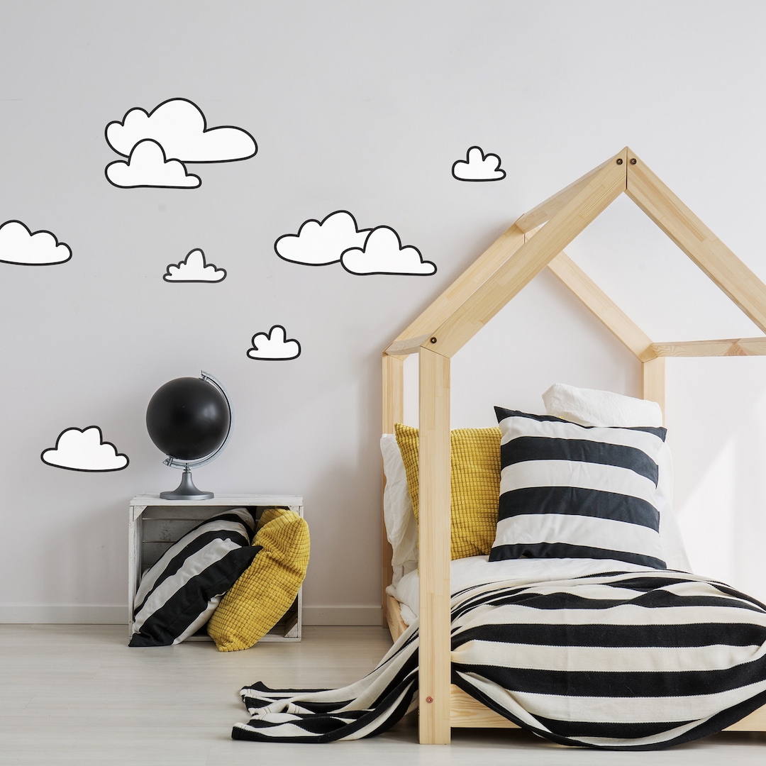 Cartoon Clouds Wall Decals, Ceiling Decals, Cloud Wall Stickers, Kids ...