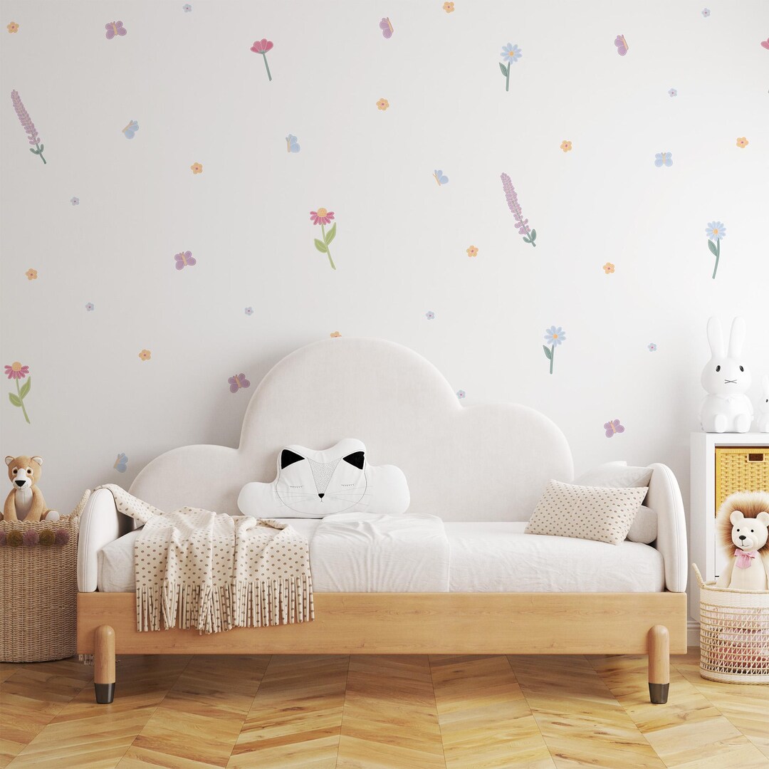 Wildflower Wall Decals, Girly Wall Stickers, Flowers Wall Decor, Baby ...