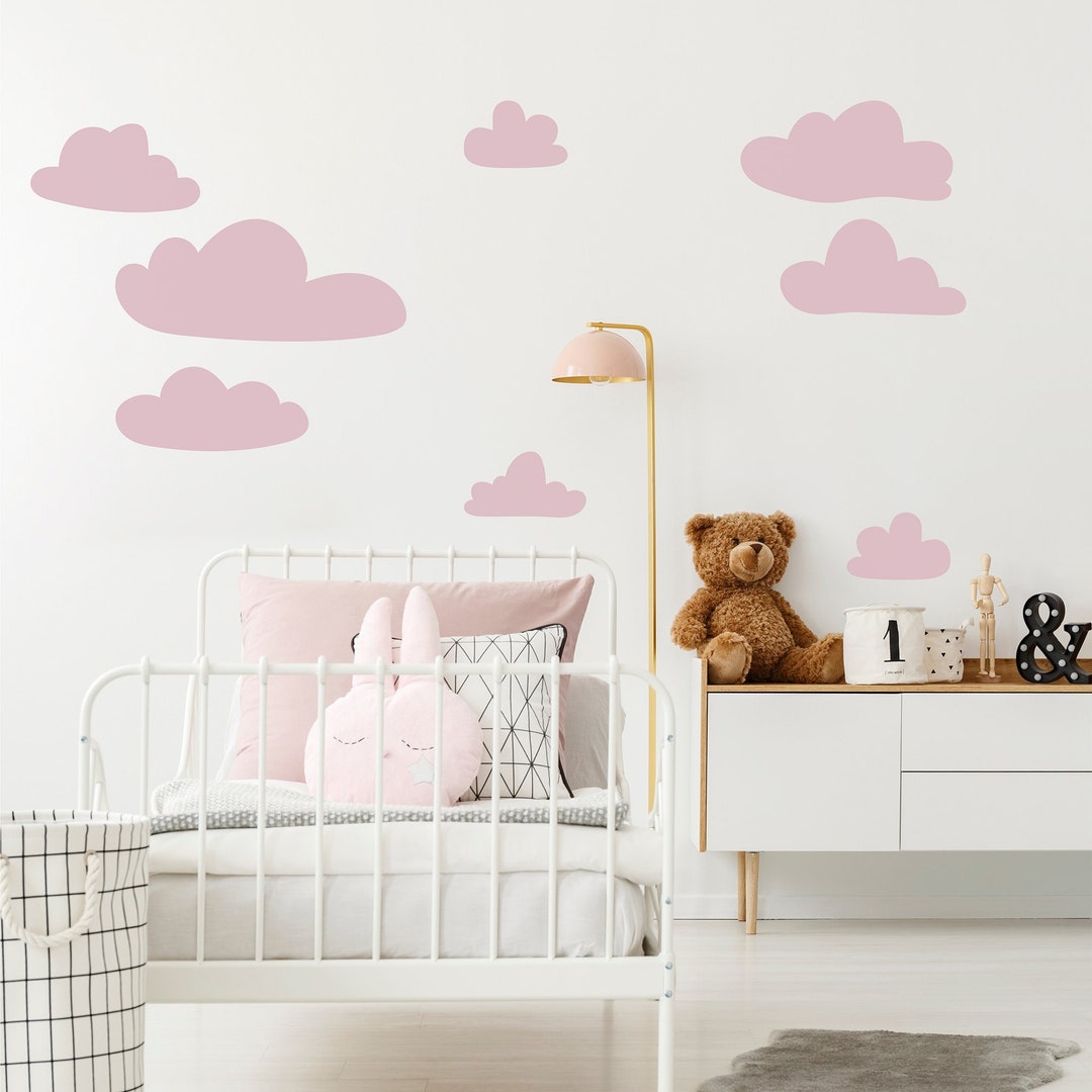 Pink Cloud Wall Decals ~ Cute Baby Girl Wall Stickers ~ Kids Room ...