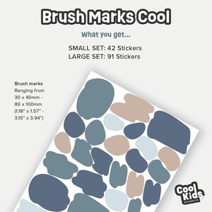 Brush Stroke Wall Decals, Paintbrush Wall Decal Kids, Dusty Blue Wall ...