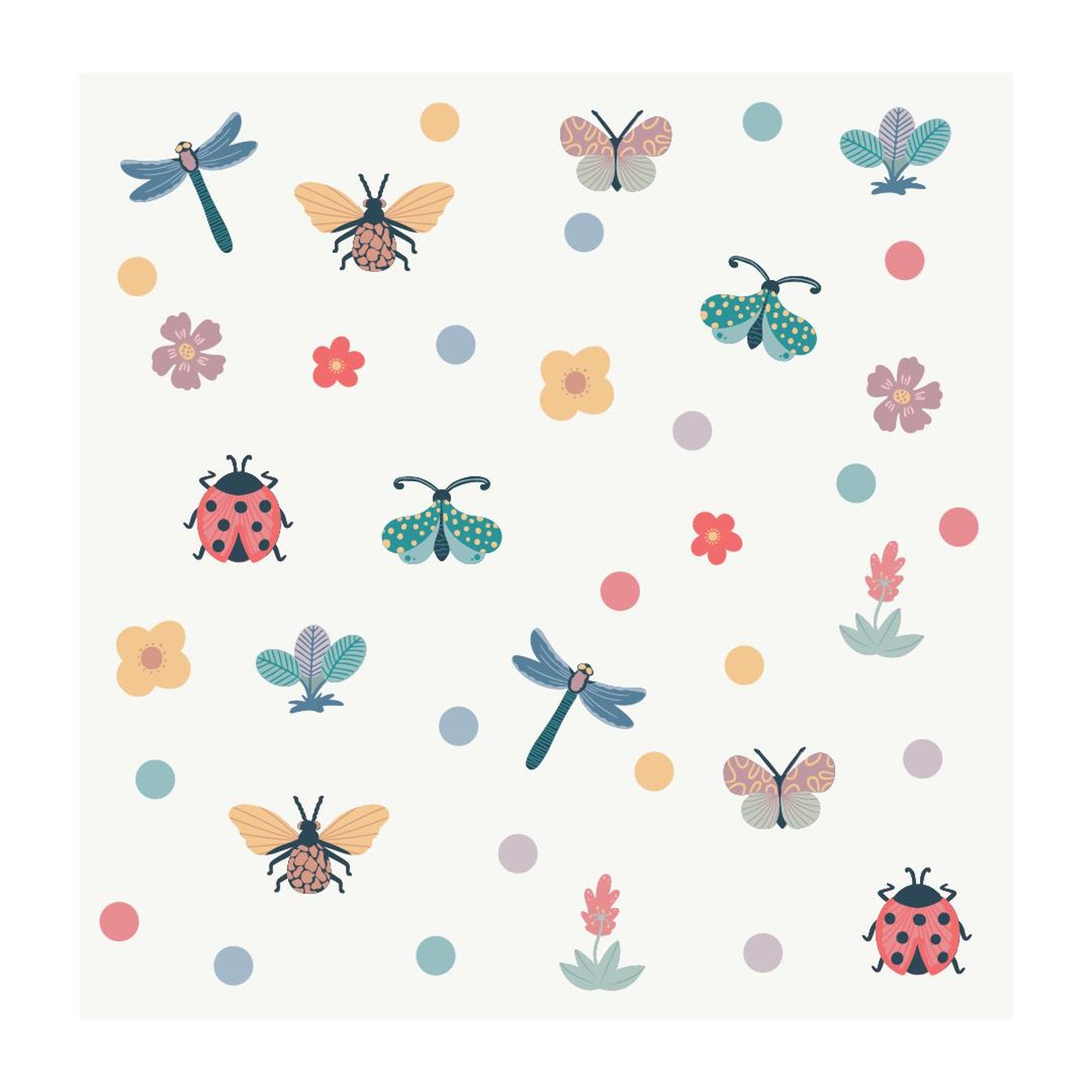 Lady Bug Wall Decals, Butterfly Wall Stickers, Toddler Room Decor ...