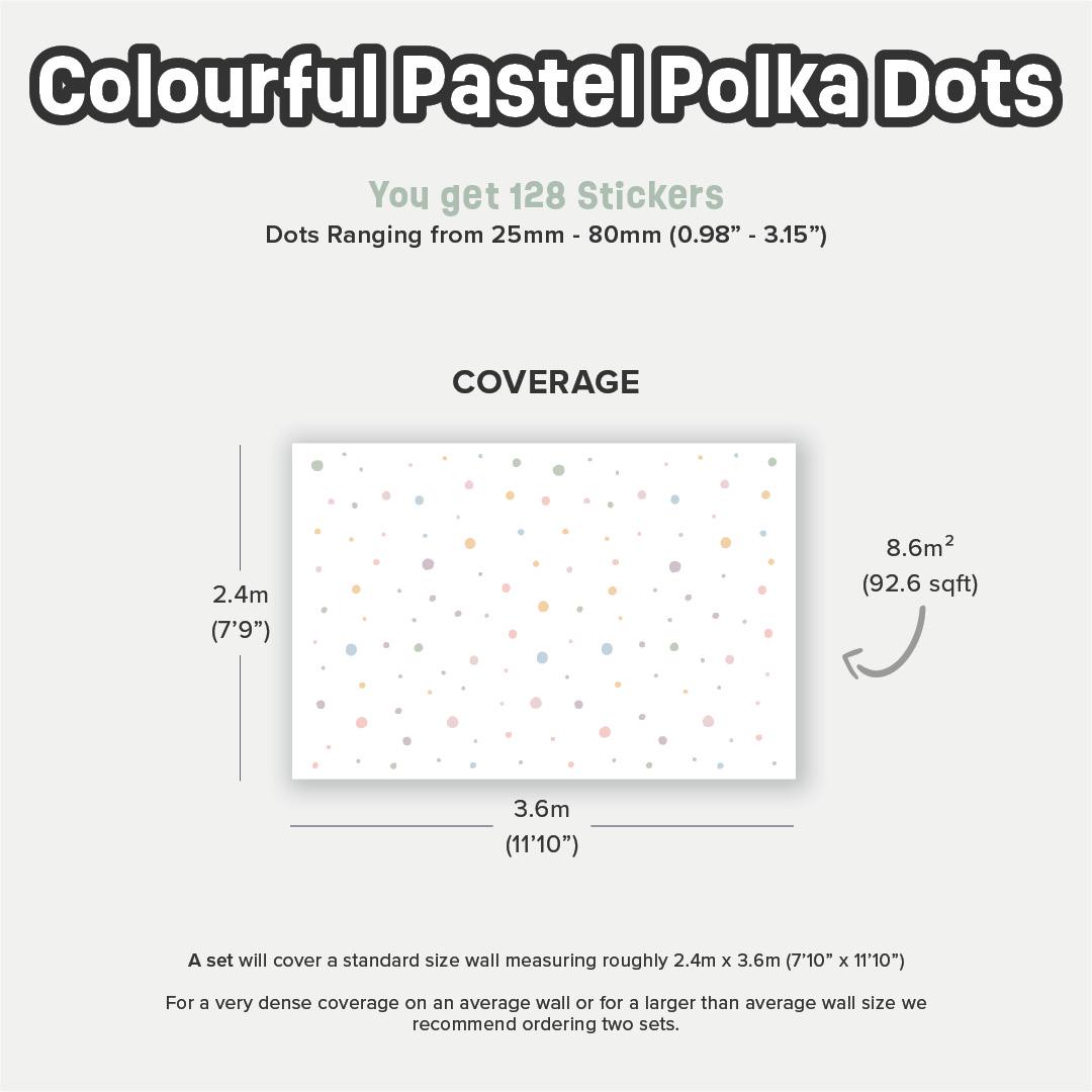 Pastel Polka Dots Wall Stickers ~ Fabric Peel and Stick Wall Decals ...