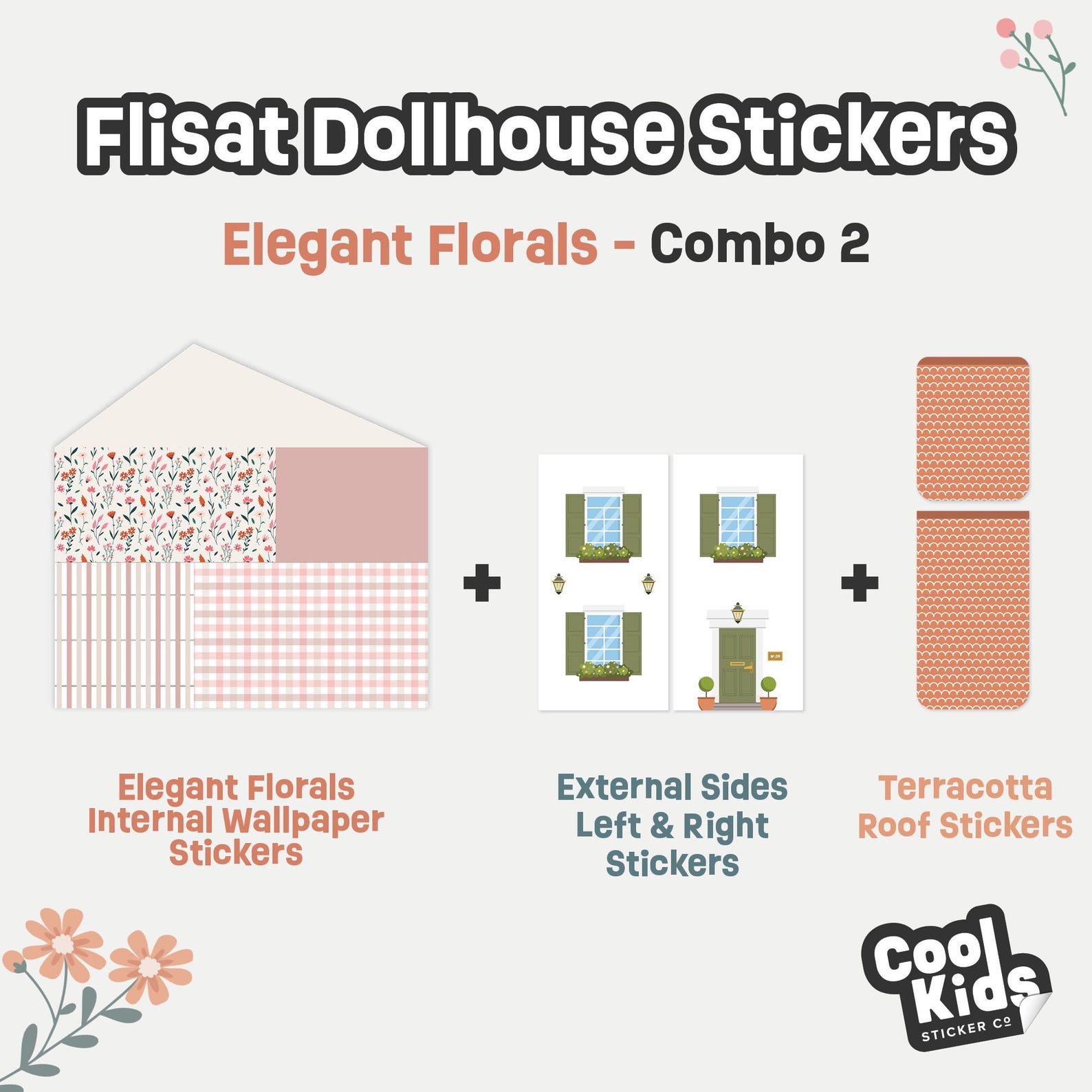 Pink Floral IKEA Dollhouse Stickers ~ Girls Playhouse Stickers ~ IKEA ...