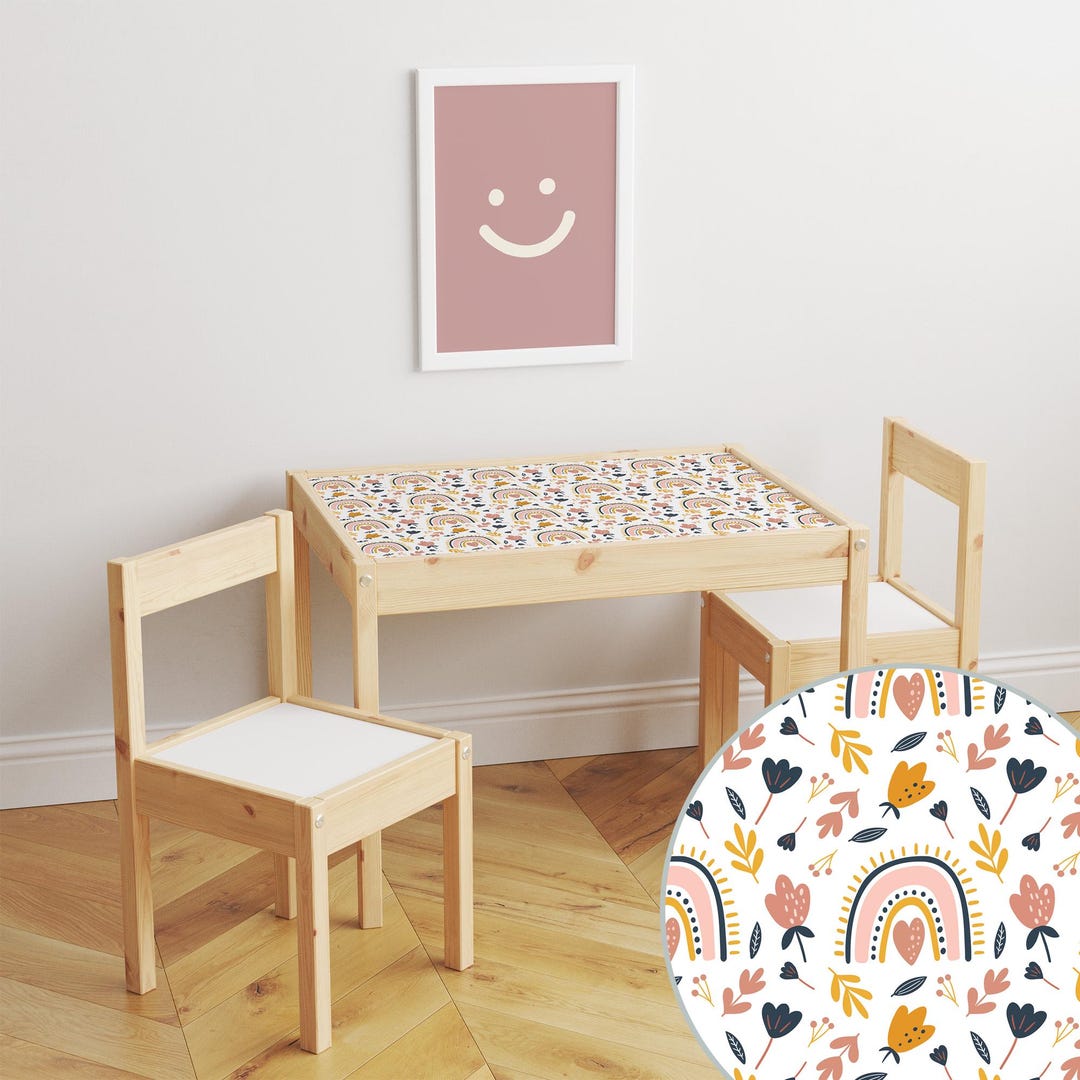 Rainbow Table Sticker, IKEA Latt Table Decal, Girls Playroom Decor ...