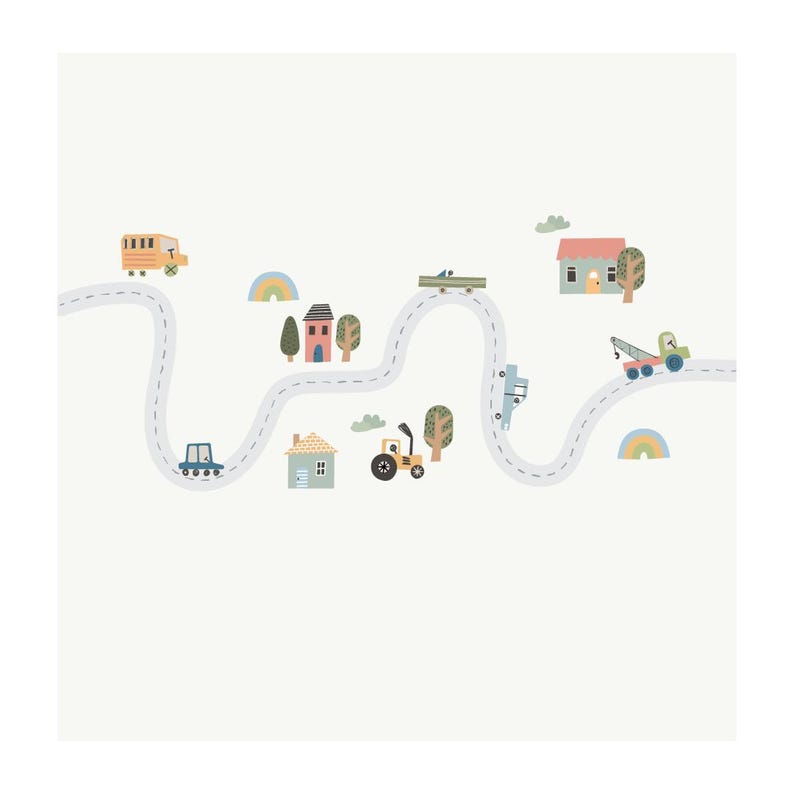 Large Road Map Wall Decals, City Road Wall Stickers, Boys Playroom ...