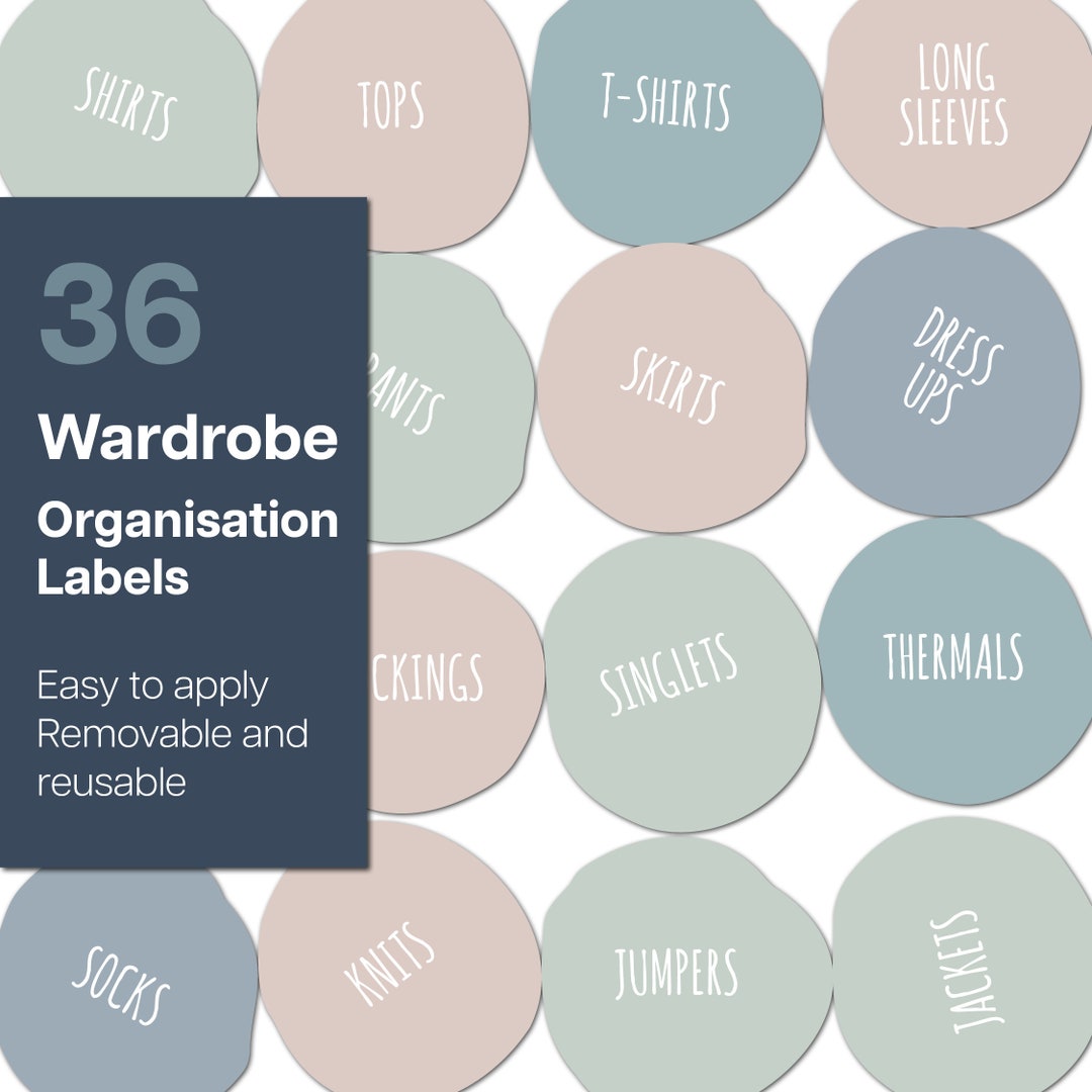 Kids Closet Labels, Wardrobe Labels, Dresser Labels, Colorful Stickers ...