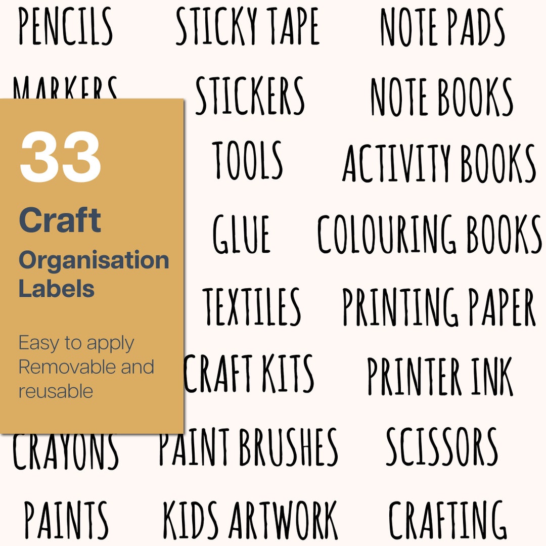 Kids Craft Organization Labels, Organization Stickers, Clear Craft ...