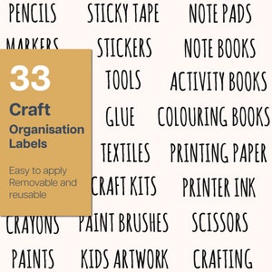 Kids Craft Organization Labels, Organization Stickers, Clear Craft ...