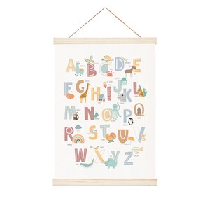 Cute Alphabet Poster Animal ABC Wall Art Alphabet Wall Hanging for ...