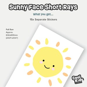 Smiley Face Sun Wall Decal, Boho Nursery Decor, Peel and Stick, Smiling ...