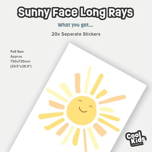 Smiley Face Sun Wall Decal, Boho Nursery Decor, Peel and Stick, Smiling ...
