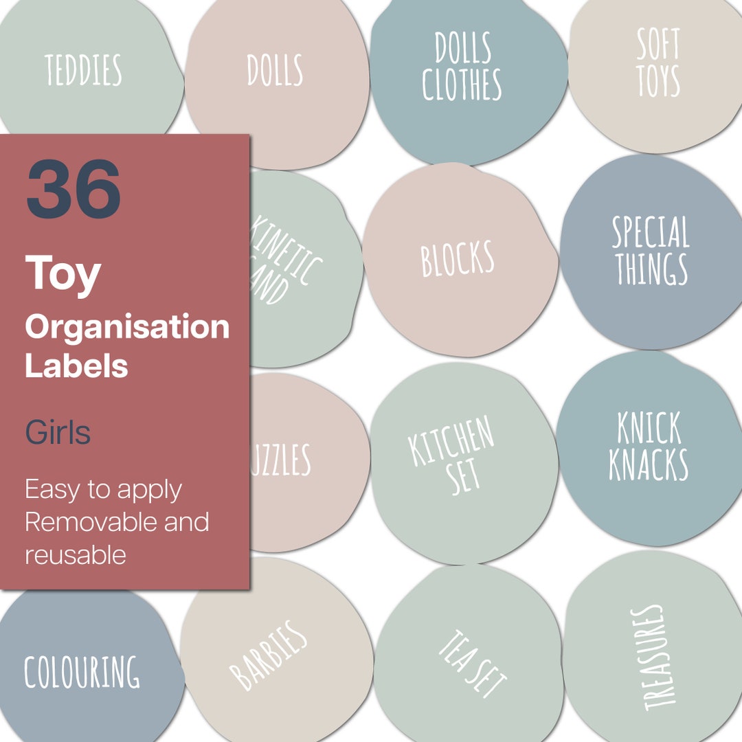 Trofast Labels, Girls Toy Labels, Pastel Stickers, Colorful Labels ...