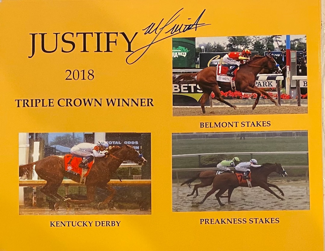 Justify Photograph Triple Crown 2018 Signed Mike Smith Autograph ...