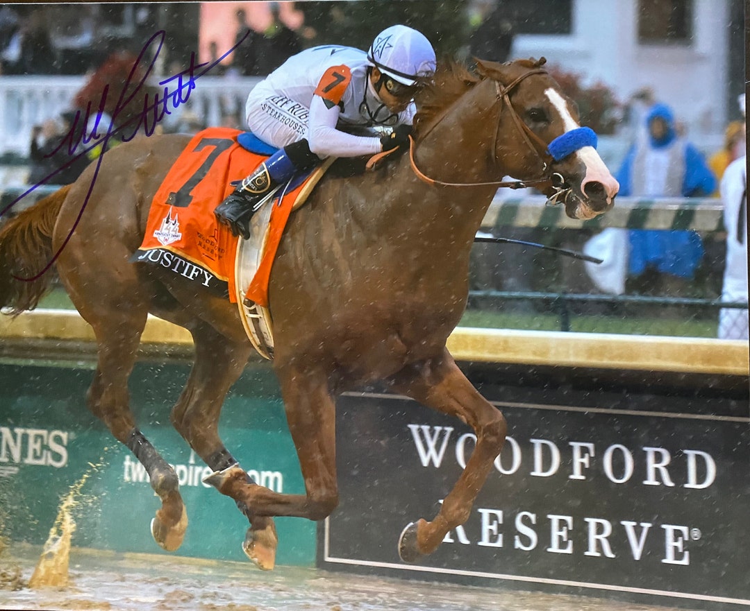 Justify Triple Crown 2018 Photograph Signed Mike Smith KENTUCKY DERBY ...