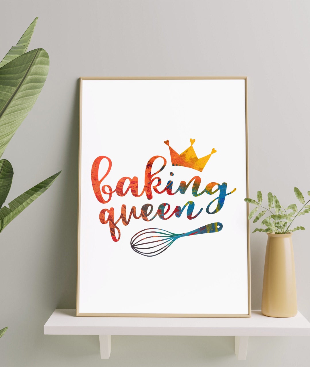 Backen Queen Spruch Druck, Druck für Küche, Wohnkultur, Geschenk ...