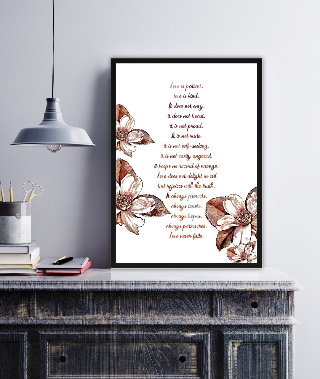Love is Patient Kind Poem Print | Inspirational Quote Wall Art ...
