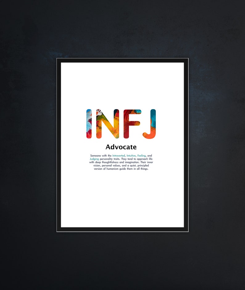 INFJ Personality Quote Print | 16 Types Wall Art | Colourful Abstract ...