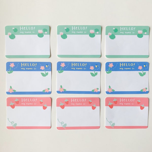 Name Tag Stickers - Etsy