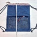 Denim Drawstring Backpack UNIQUE Purse Sports Bag, Back to School ...