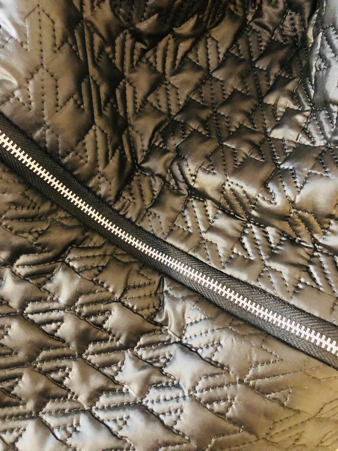 Black Quilted Backpack Sack Fluffy - Etsy