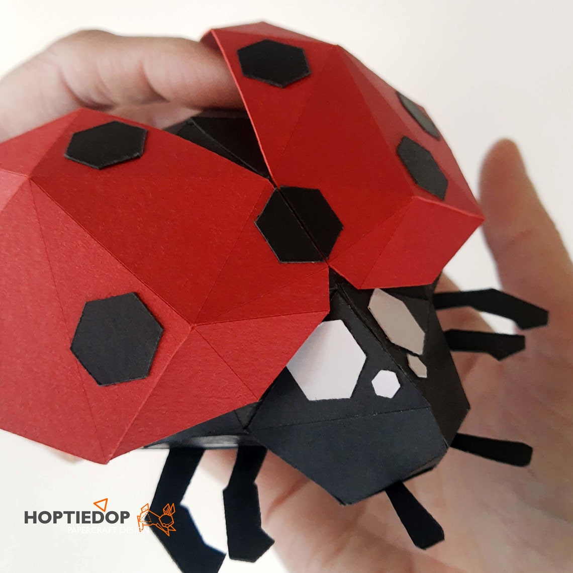 Papercraft 3D Ladybug Template, Printable PDF & SVG, Lady Beetle ...