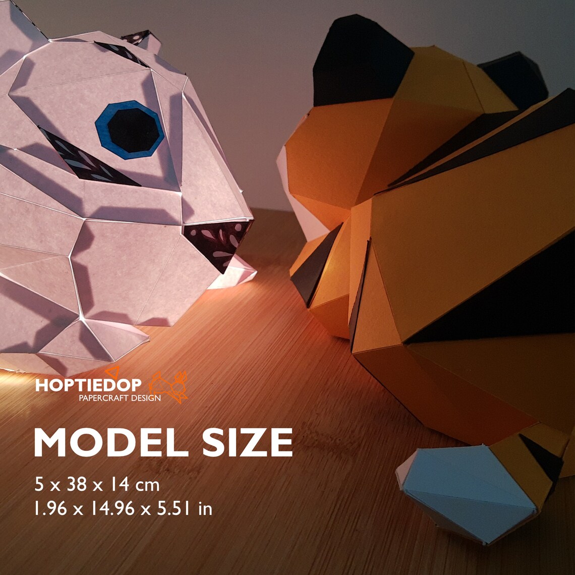 Papercraft 3D Tiger Template Printable PDF & SVG Origami - Etsy