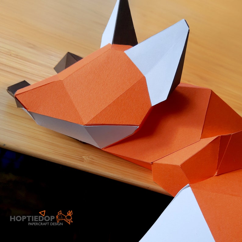 Papercraft 3D Fox Template, Printable PDF & SVG, DIY Origami Fox Lovers ...