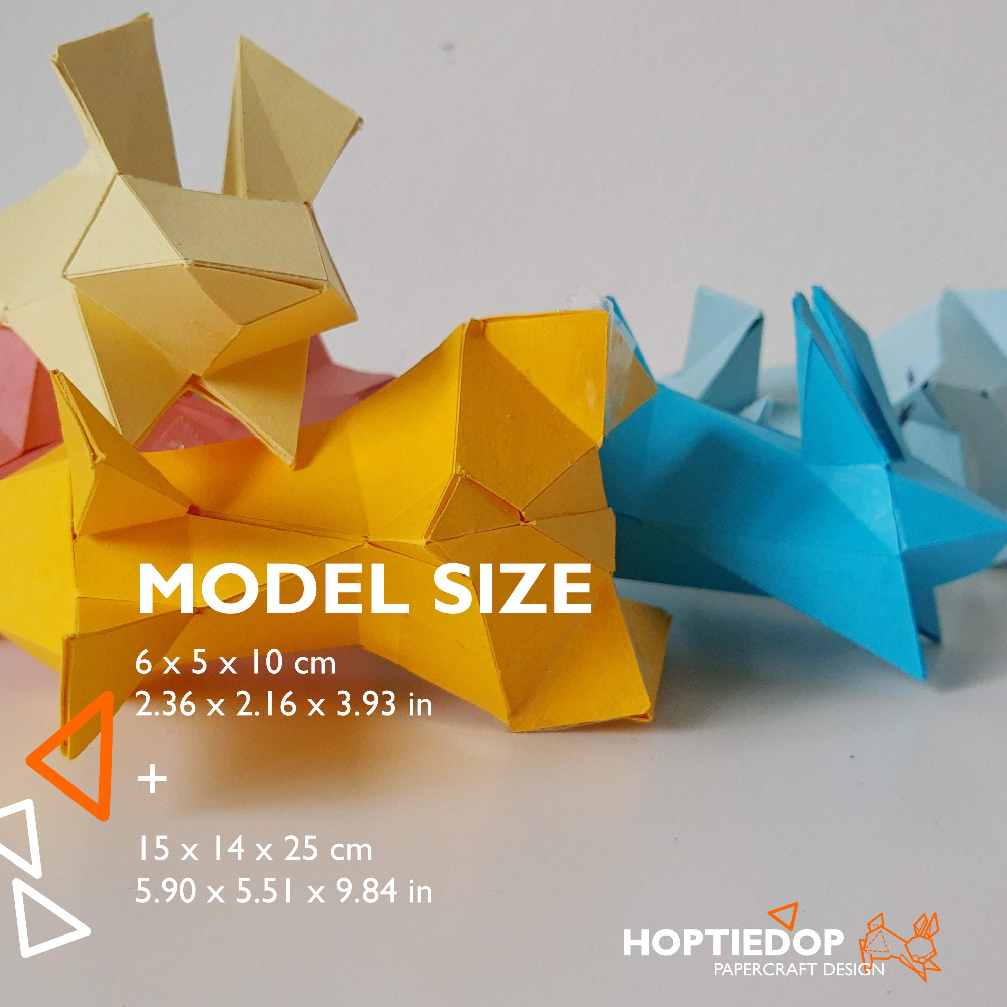 Papercraft 3D Bunny, Template Big and Small, PDF & SVG, DIY Easy Craft ...