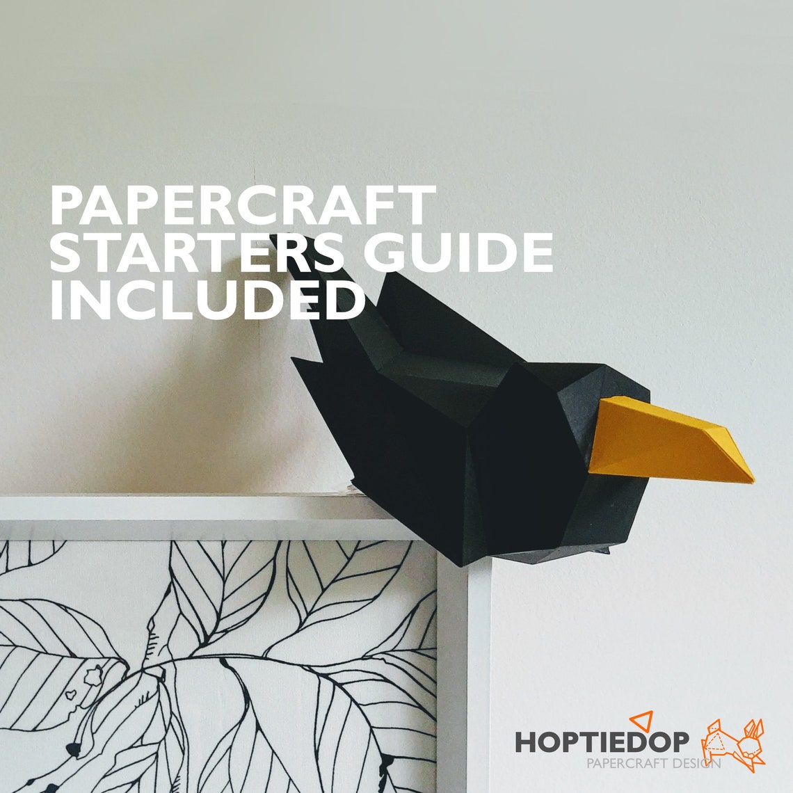 3D Papercraft Raven Template, Paper Bird Model for Halloween Indoor ...