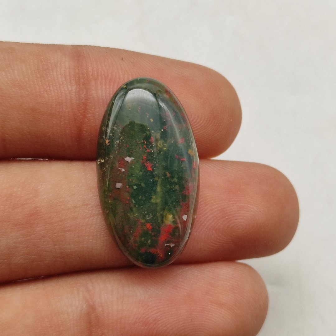 Amazing Quality Rare Green Bloodstone Flatback Cabochon Bloodstone ...