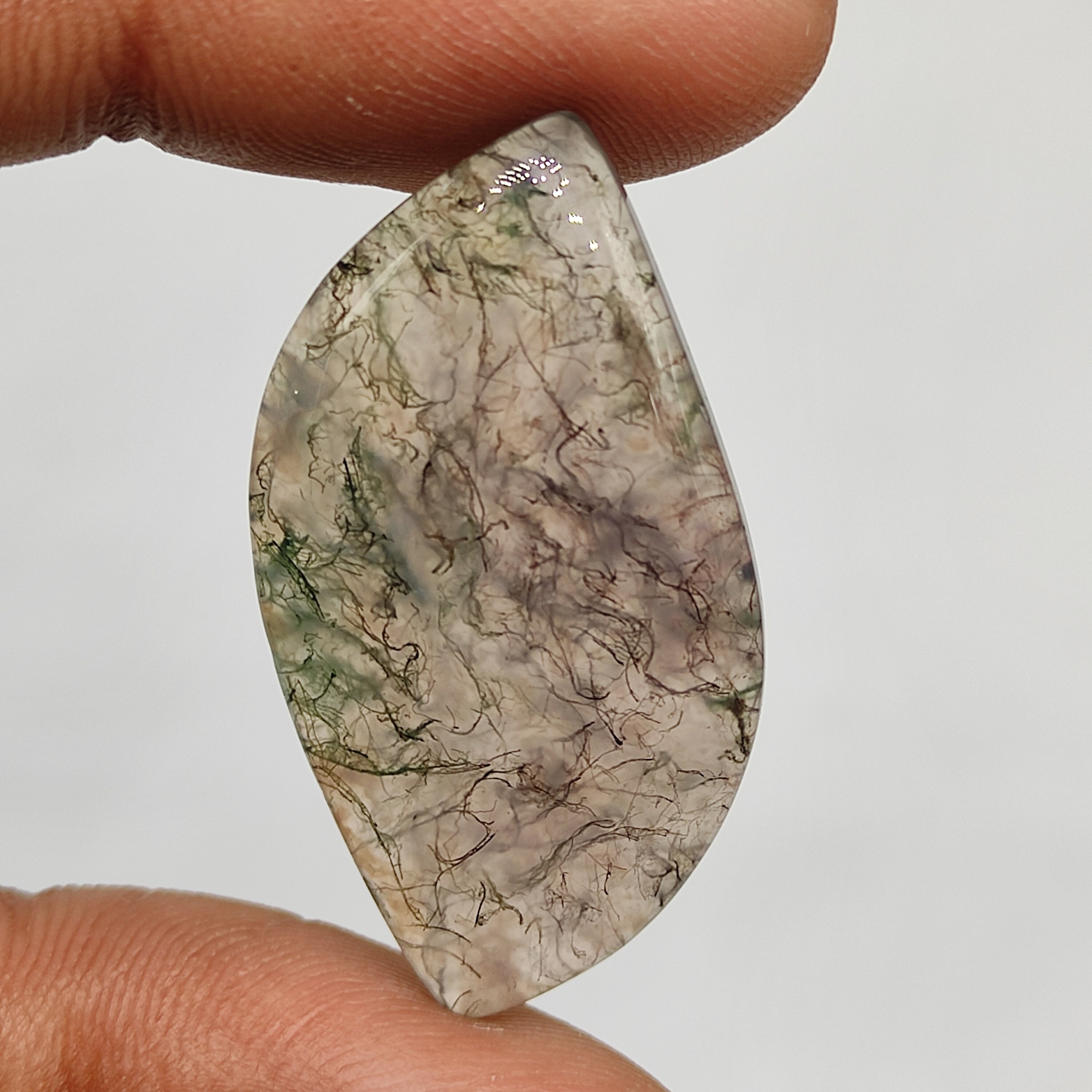 30ct Natural Green Moss Agate Cabochon Fancy Shape Designer Moss Agate ...