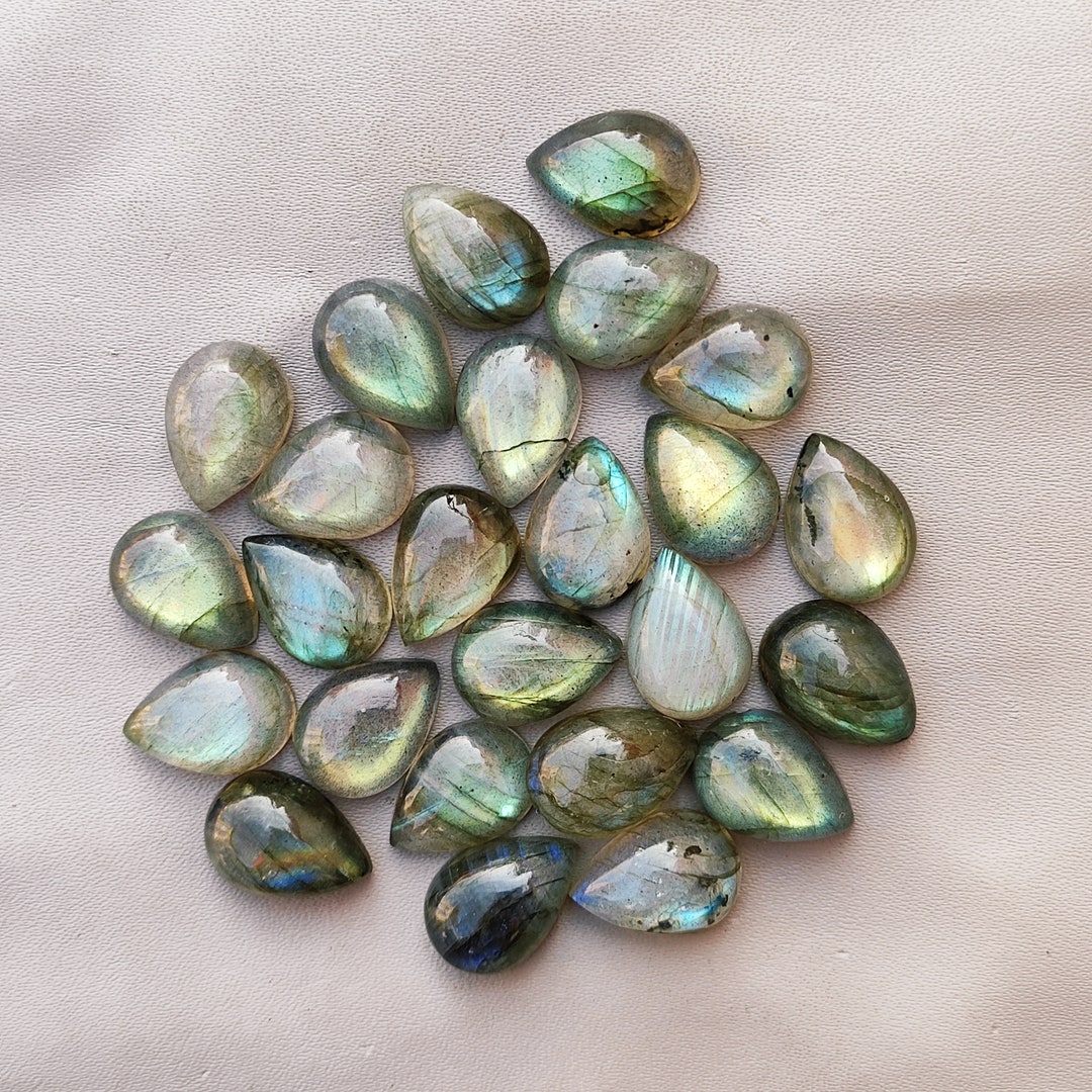 14X10 MM Tear Drop Shape Designer Flashy Labradorite Handmade Flatback ...