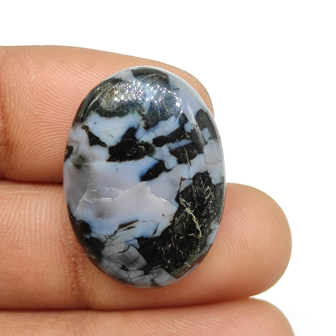 30ct Natur Indigo Gabbro Jaspis Cabochon Designer schwarz grau Indigo ...