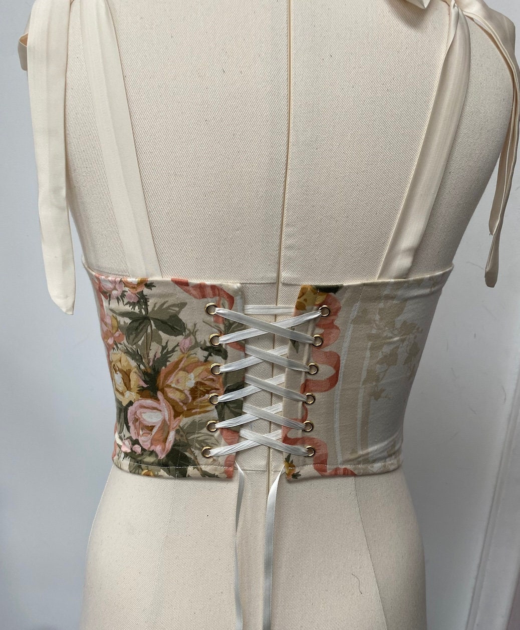 One of a Kind Floral Corset Top Handmade | Studio.katya - Etsy
