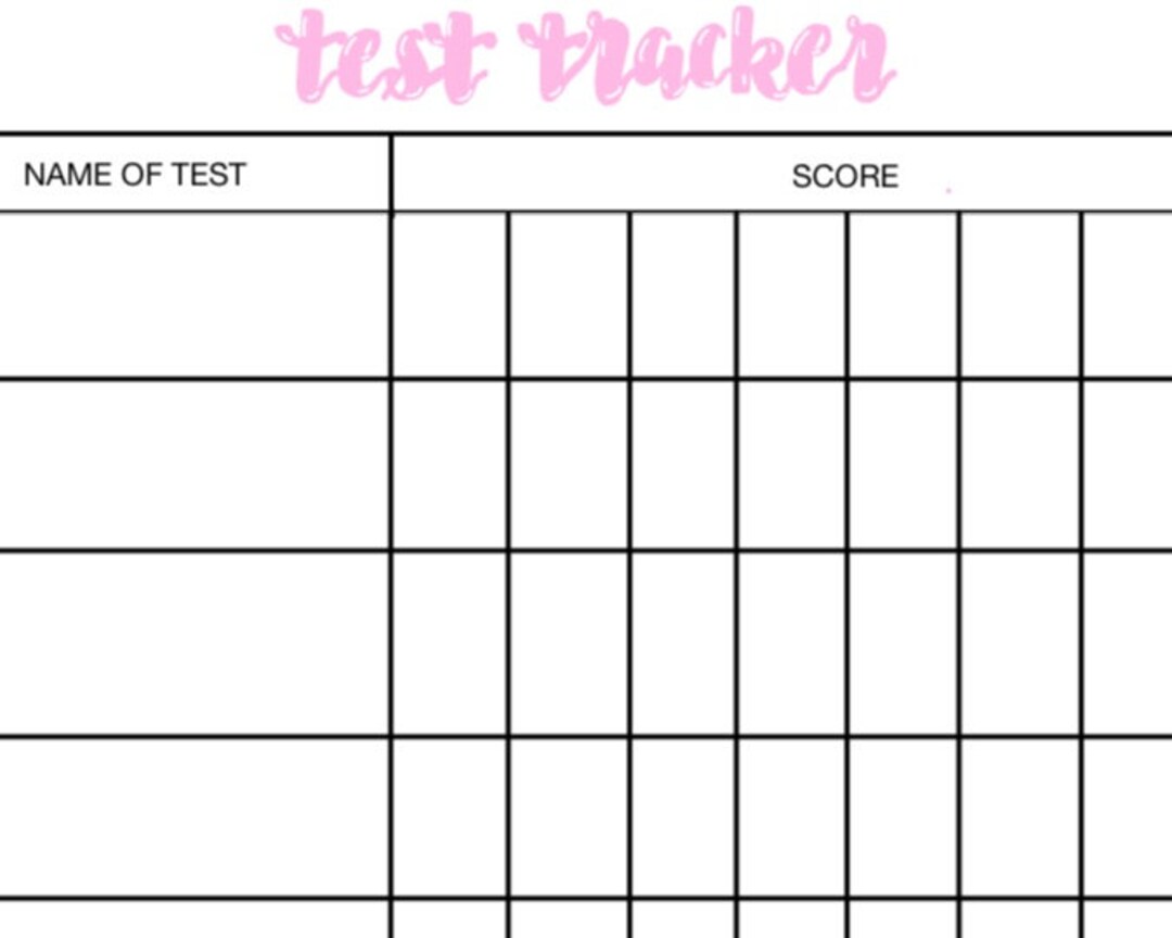 Test Tracker PDF - Etsy