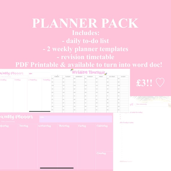 Weekly Planner Pack PDF Printable | Etsy