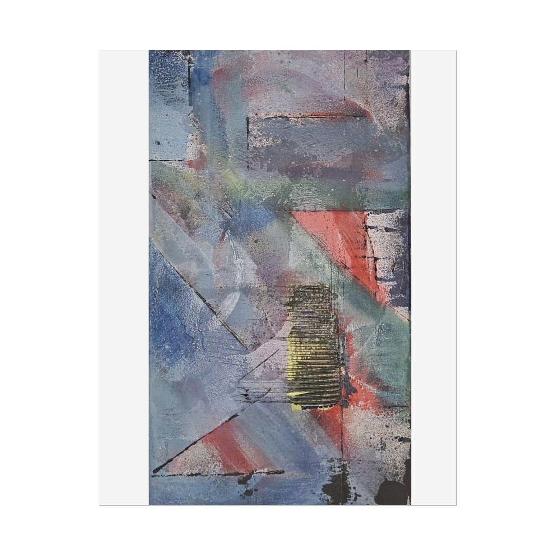 Abstract Geometric Spray Paint Poster | Rolled Poster - Etsy