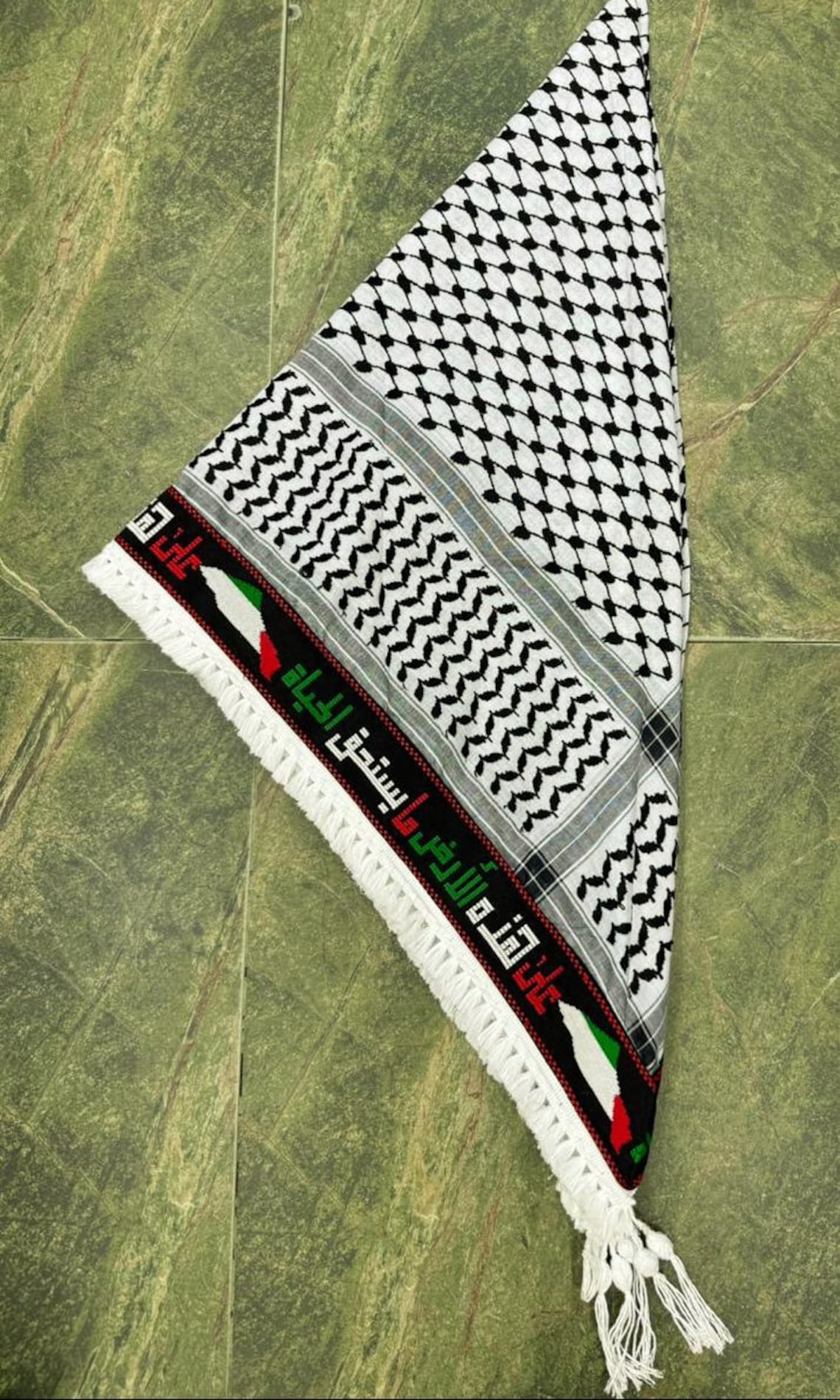 Keffiyeh Shemagh Embroidered With Hand Embroidery With A Palestinian ...