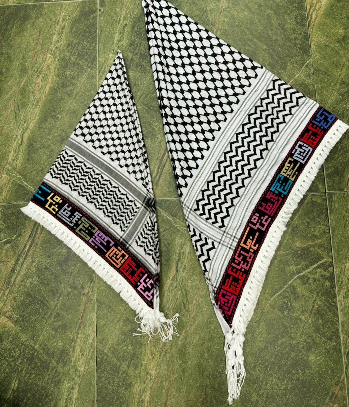 Keffiyeh Shemagh Embroidered With Hand Embroidery With A Palestinian ...