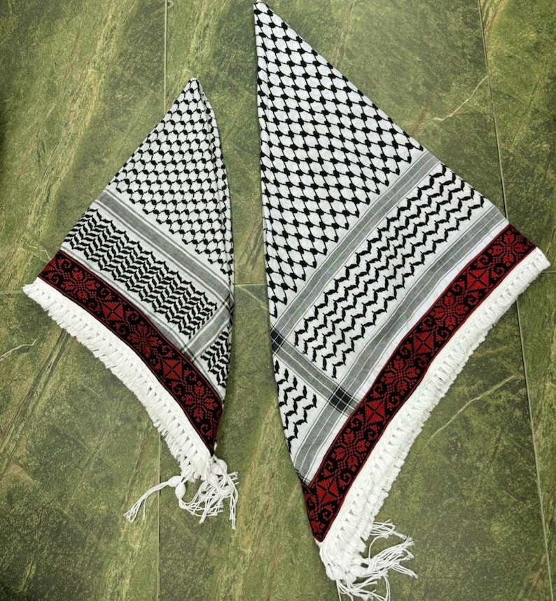 Keffiyeh Shemagh Embroidered With Hand Embroidery With A Palestinian ...