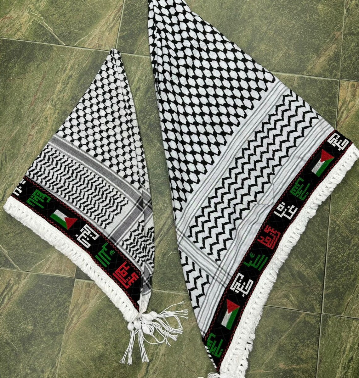 Keffiyeh Shemagh Embroidered With Hand Embroidery With A Palestinian ...
