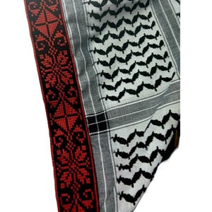 Keffiyeh Shemagh Embroidered With Hand Embroidery With A Palestinian ...