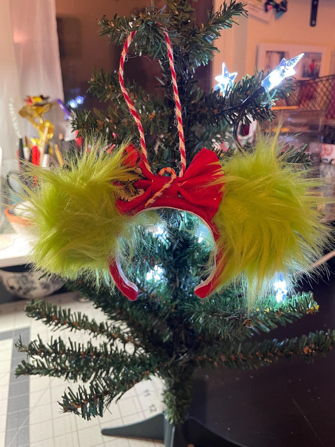 Grinch Christmas Ornament: Mini Mouse Ears Theme - Etsy