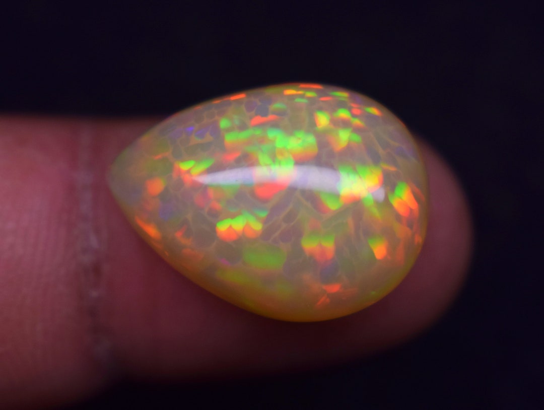 Pear Shape AAA Opal Multi Fire Loose Gemstone Cabochon - Etsy